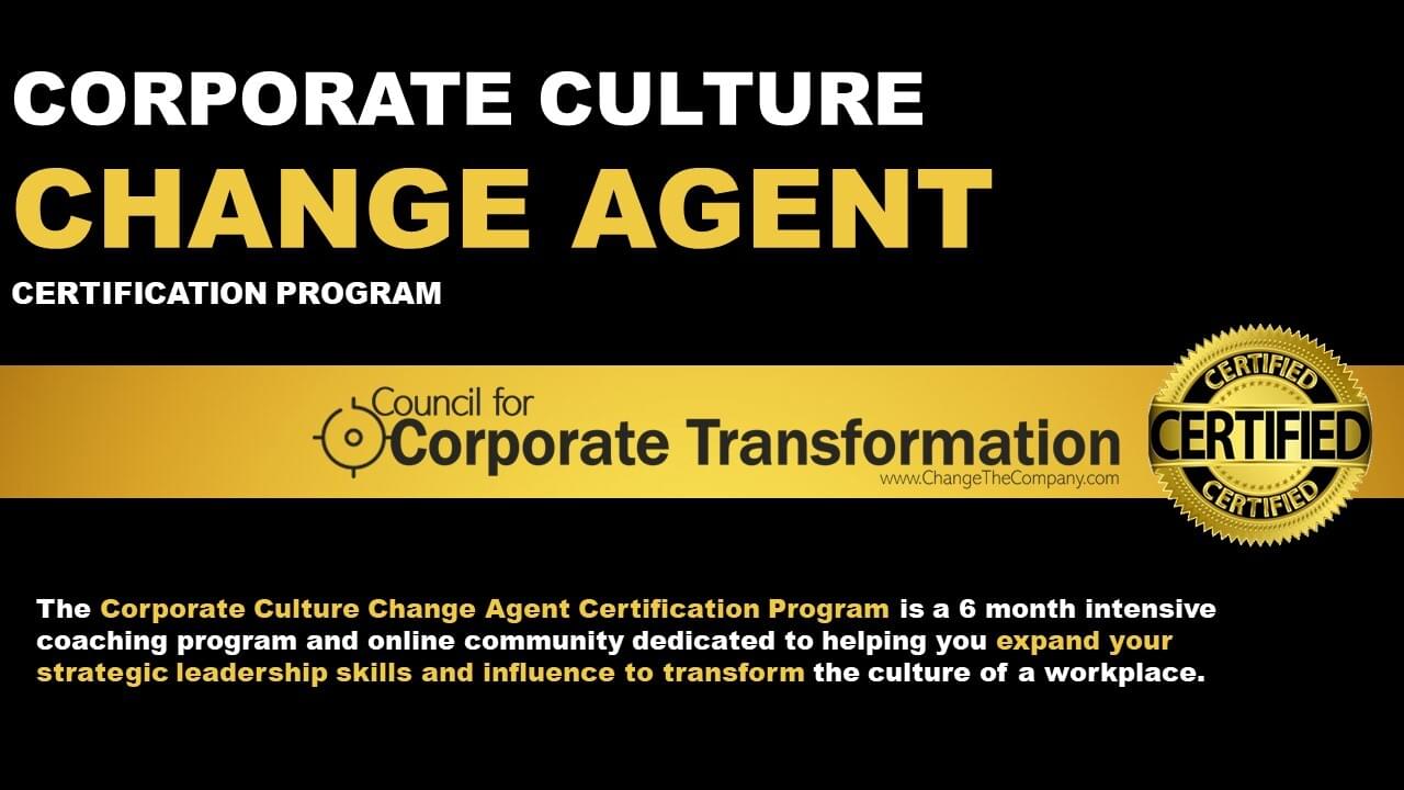 Learn How to Become a Corporate Culture Change Agent